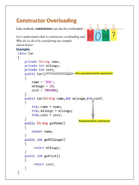 Constructor Overloading Example Pdf Programming Constructor