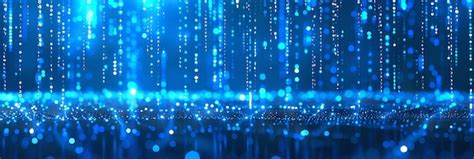 Abstract Blue Data Stream Background Digital Data Flow With Binary Code