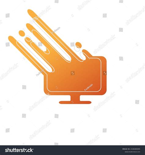 Vector Illustration Computer Monitor Logo Template Stock Vector Royalty Free 2146484495