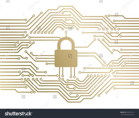 Padlock Circuit Stock Vector Royalty Free 205914313 Shutterstock
