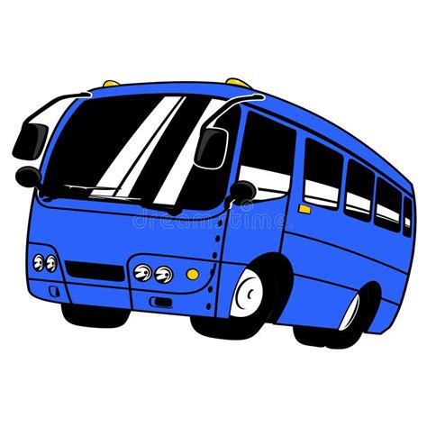 Blue Bus Front Side View Vector Stock Vector Illustration Of Buss