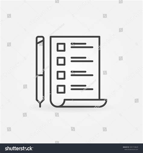 Do List Pen Vector Minimal Icon Stock Vector Royalty Free 1091718629 Shutterstock