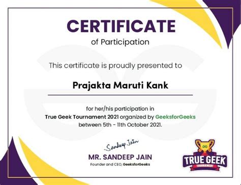 Prajakta K On Linkedin Geeksforgeeks