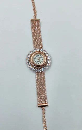 White Party Wear Women Rose Gold Hand Brass Watch At ₹ 160piece In Surat