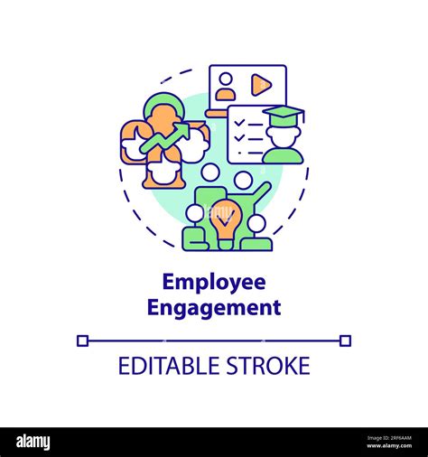 2d Customizable Employee Engagement Line Icon Concept Stock Vector
