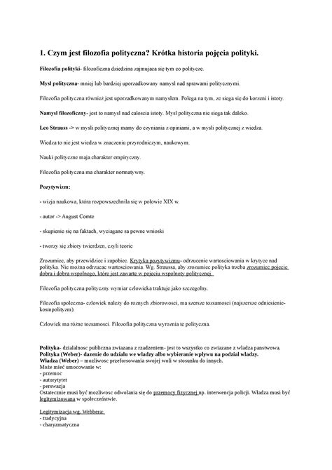 Filozofia 1 1 Czym Jest Filozofia Polityczna Krótka Historia Pojęcia Polityki Filozofia
