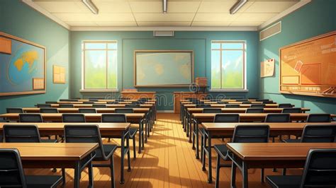 Vector Illustration Of Empty Classroom Stock Image Image Of