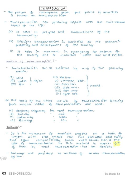 Highway Engineering Pdf Notes By Jaspal Sir Ese Notes