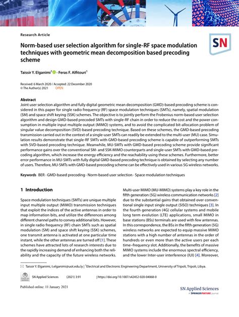 pdf norm based user selection algorithm for single rf space