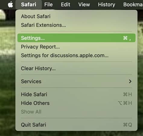 Safari Has No Preferences Tab Under Safar Apple Community