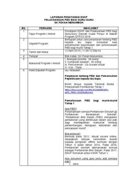 Laporan Pbd Contoh Pdf