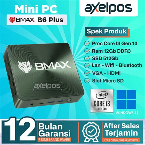 Jual Axelpos Mini Pc Bmax B Plus Intel Core I Ng Gb Nvme Window Pro Shopee