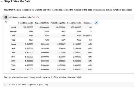 The Google Colab Interface As Shown Through A Portion Of The Python