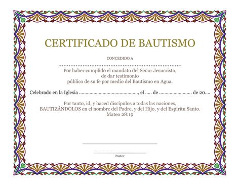 Certificado De Bautismo Para Imprimir Imagui