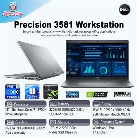 Jual Dell Precision I H Gb Ram Tb Ssd Rtx Gb Fhd Di Seller Mycomshop