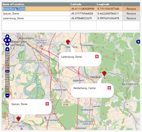 Open Street Map Integration CaptainCasa Enterprise Client