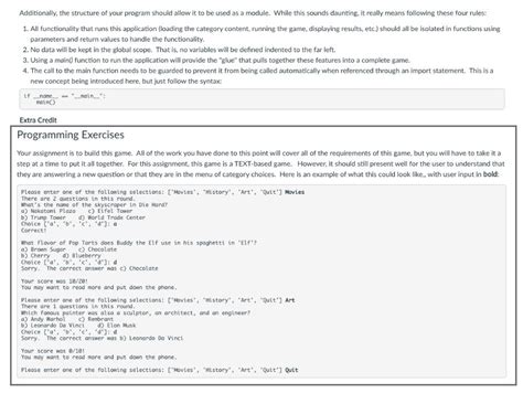 Solved Creating A Trivia Game In Python The Expectations Of