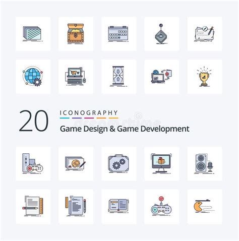20 Game Design And Game Development Line Filled Color Icon Pack Like Dimensional 3d Complete
