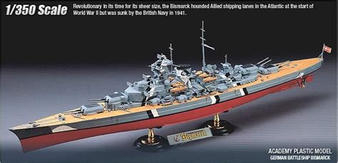 Bismarck Battleship Static Plastic Model Battleship Kit 1 350