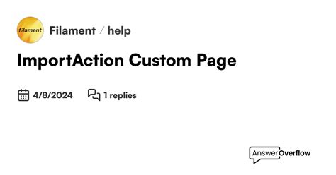 Importaction Custom Page Filament