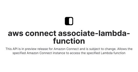 Aws Connect Associate Lambda Function Fig