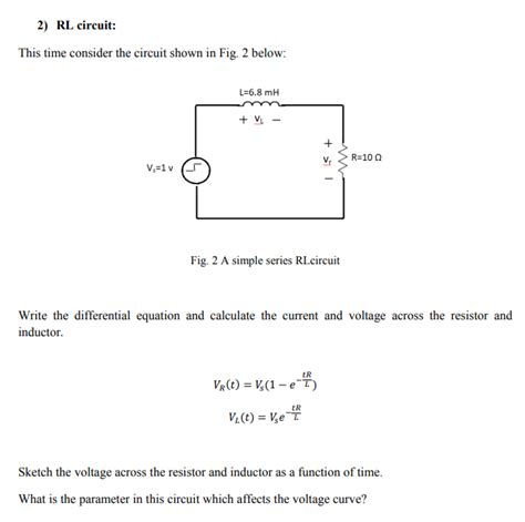 Solved 2 RL Circuit This Time Consider The Circuit Shown Chegg Com