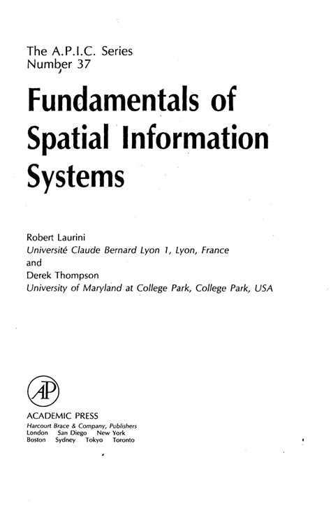 PDF Fundamentals Of Spatial Information Systems