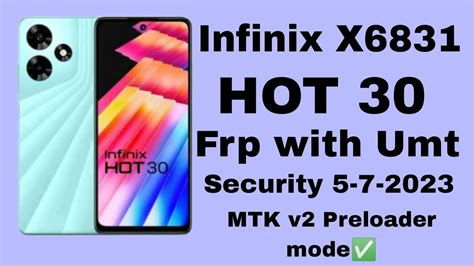 Infinix X6831 Hot 30 Frp with umt MtK v2 preloader mode one click umt💥 ...
