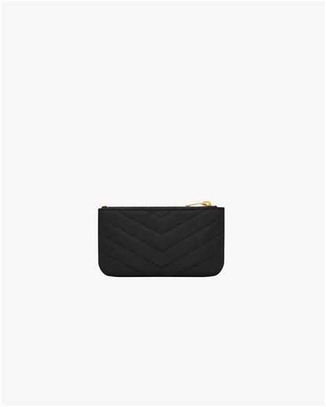 Cassandre MatelassÉ Key Pouch In Smooth Leather Saint Laurent