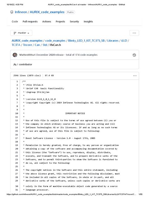 Aurix Code Examples Ifxcanh At Master Infineon Aurix Code