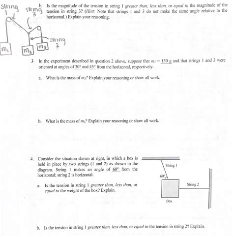 solved stringb ﻿is the magnitude of the tension in string 1