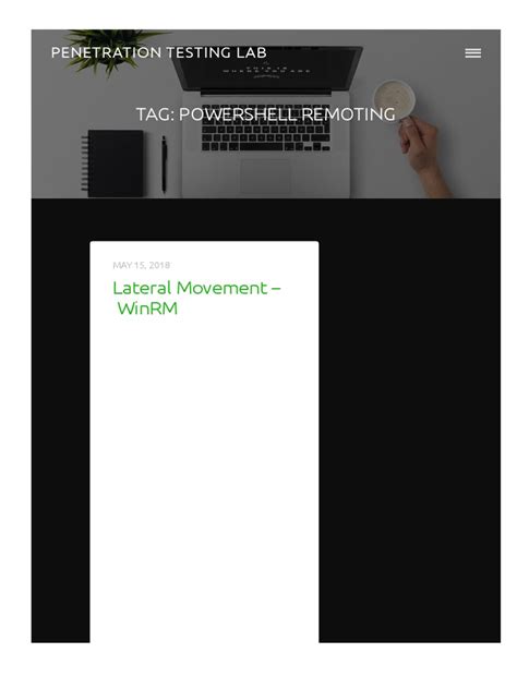 Lateral Movement Winrm Pdf Computer Network Security Information Technology Management