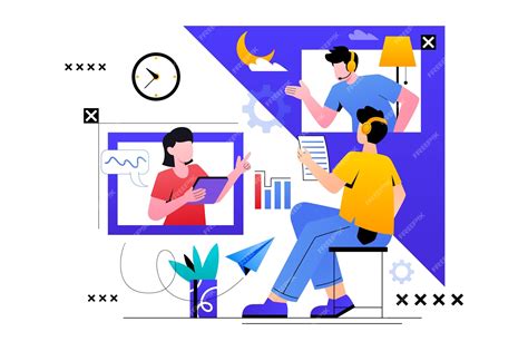 Premium Vector Gradient Asynchronous Work Illustration