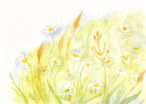 손으로 그린 수채화 자연 배경 무료 벡터