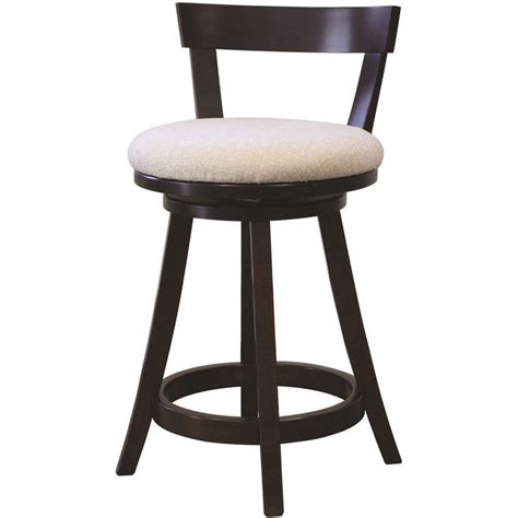 Qw Amish Turnstone Swivel Stool W Back And Padded Seat