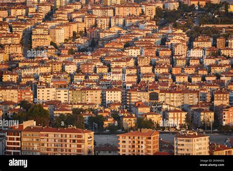 Ankara Skyline At Sunset Turkish Capital Cityscape Turkey Landmark