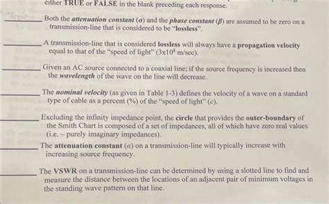 Solved Both The Attenuation Constant α And The Phase