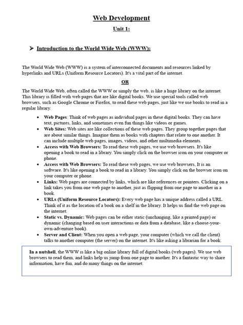 web development pdf world wide web internet and web