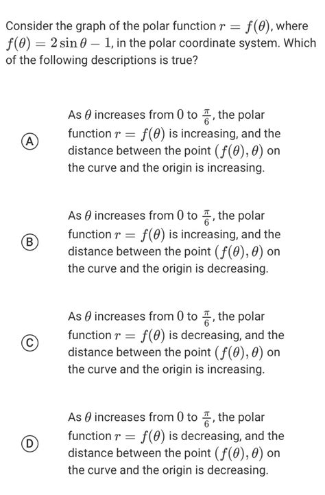 solved consider the graph of the polar function r f θ where f θ