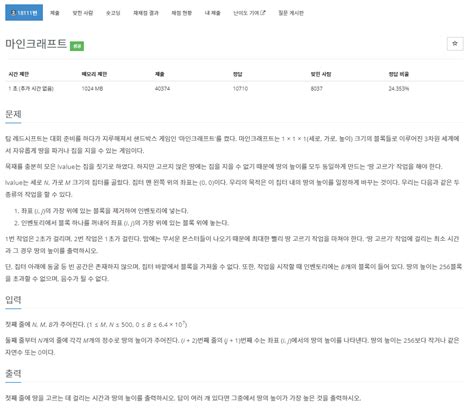 Algorithm 백준 18111번 마인크래프트 Java