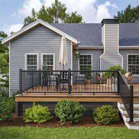 Aria Railing 36 In X 9131 In Black Powder Coated Aluminum