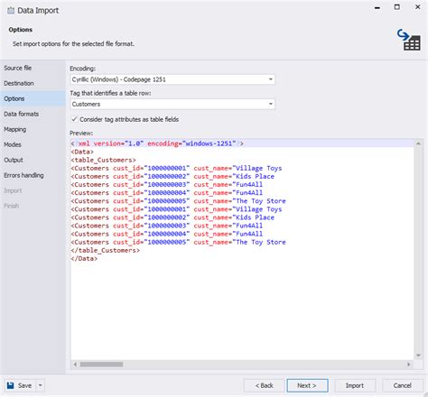 XML Import