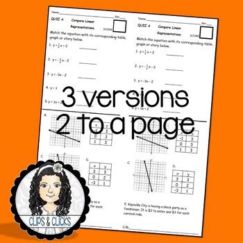 Compare Multiple Linear Representations QUIZ By Clips And Clicks