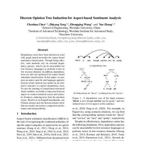 discrete opinion tree induction for aspect based sentiment analysis