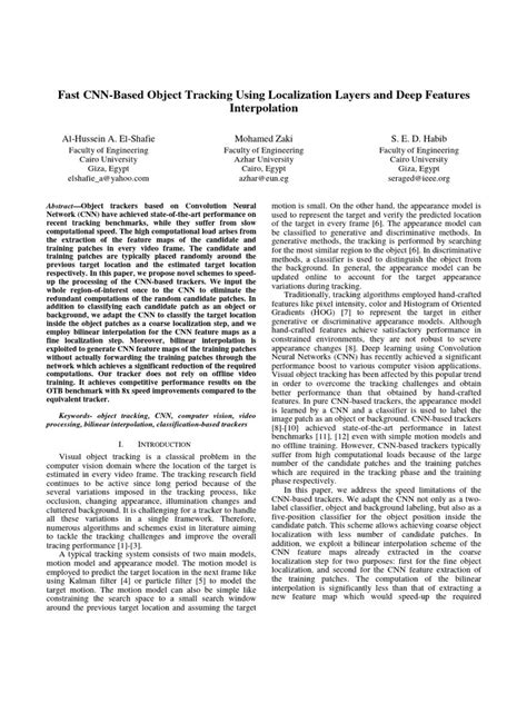 Fast Cnn Based Object Tracking Using Localization Layers And Deep