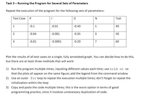 Solved Task 3 Running The Program For Several Sets Of