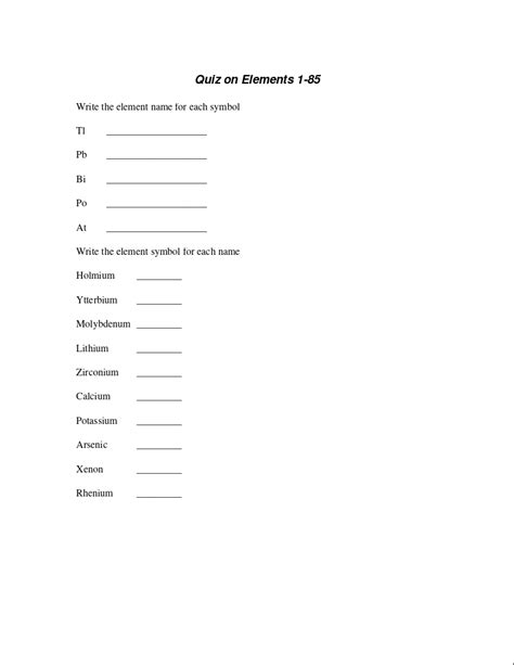Quizzes On The Periodic Table The Dock For Learning