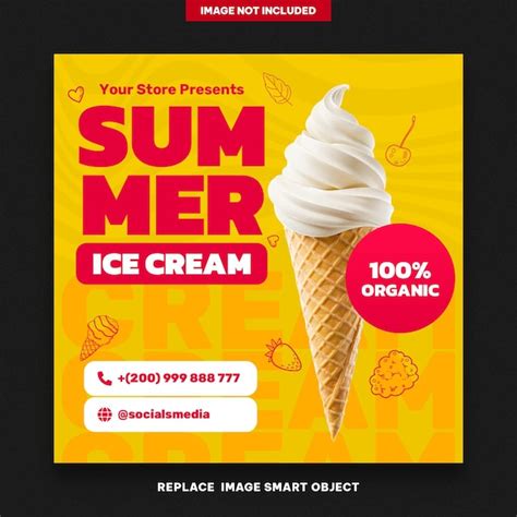 Premium PSD | Summer Ice Cream Banners Post