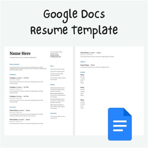 Google Docs Resume Template Template Warriors