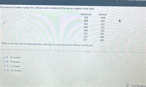 Solved The Stream Of Random Number For A Monte Carlo